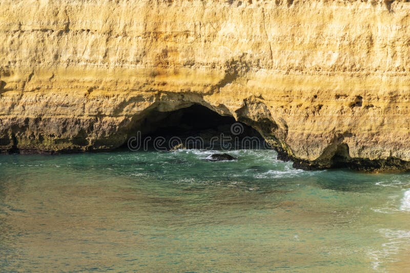 A Cave in the Cliff at the Sea Stock Photo - Image of seascape ...