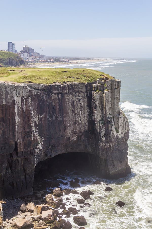 Cave at Cliffs in Torres Beach Stock Image - Image of torres, beach ...