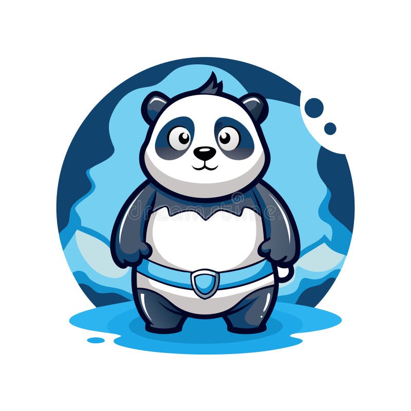 Cave Diving Illustration of Bloated Panda Stock Illustration ...