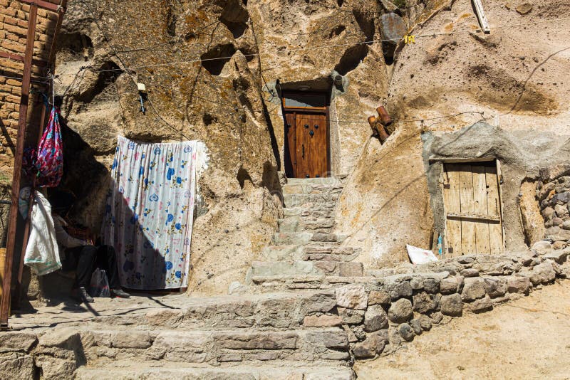 Cave Dwellings in Kandovan Village, Ir Stock Photo - Image of rock ...