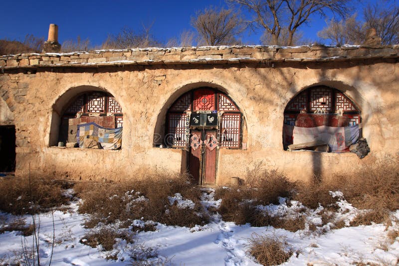 Cave Dwellings in Northwest China Stock Photo - Image of building ...