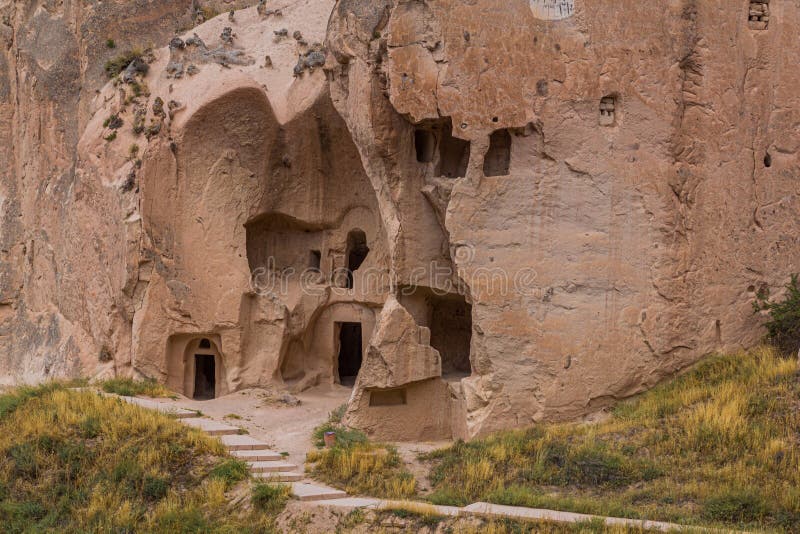Cave Dwellings in Zelve, Cappadocia, Turk Stock Photo - Image of ...