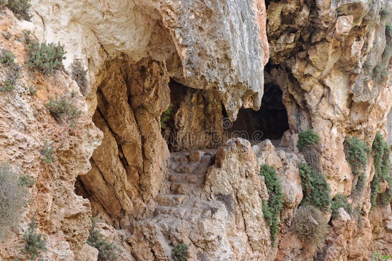 Cave entrance stock image. Image of entrance, steps, gray - 18772235