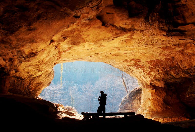 At the cave entrance stock image. Image of inside, dark - 24102397
