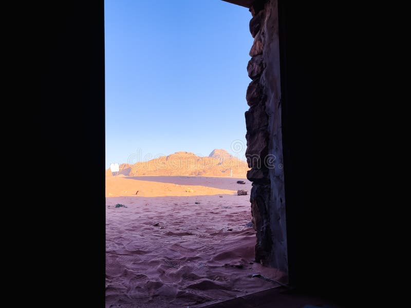 Cave Entrance. Mine Exit into an Empty Hot Desert Stock Photo - Image ...