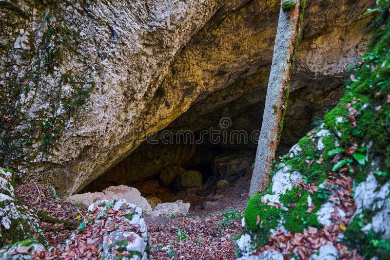 Cave Entrance in the Mountains Stock Photo - Image of cavern ...