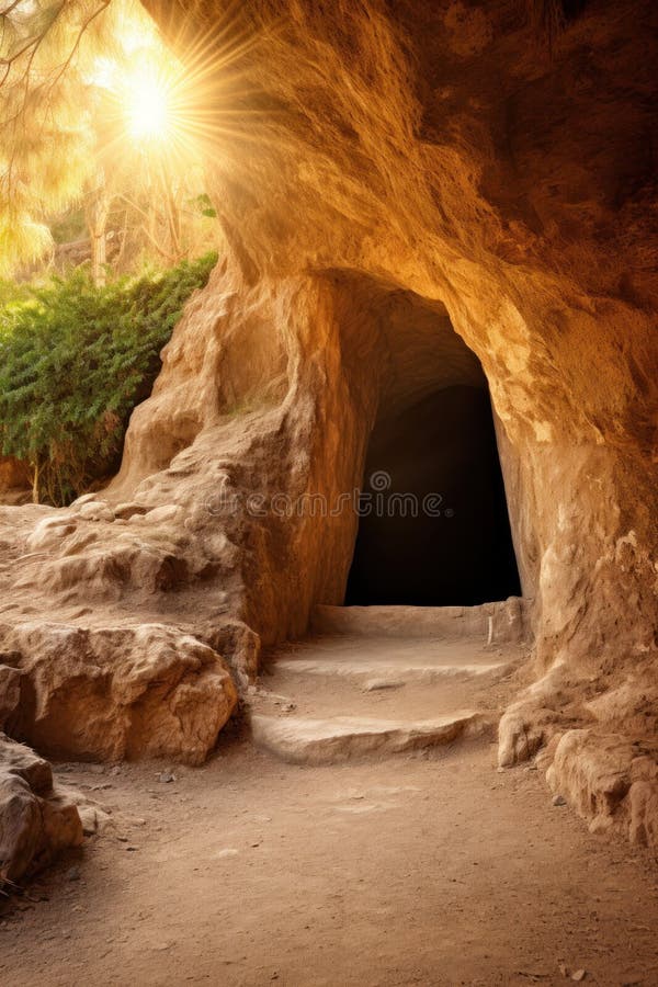 A Cave Entrance with a Path Leading To the Entrance Stock Illustration ...