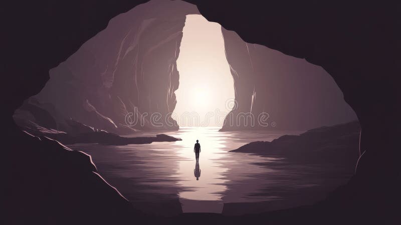 Cave Exit Digital Painting, Silhouette, Hope, Seascape, Solitude ...