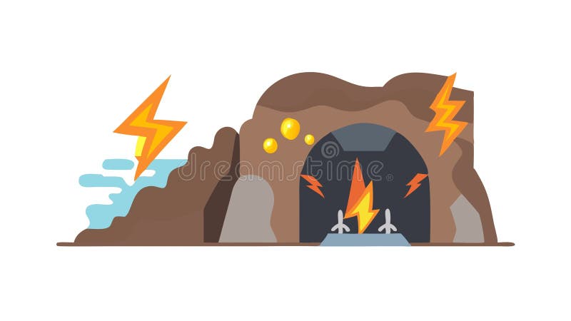 Cave Explorer Icon, Adventure Journey, Underground Discovery, Vector ...