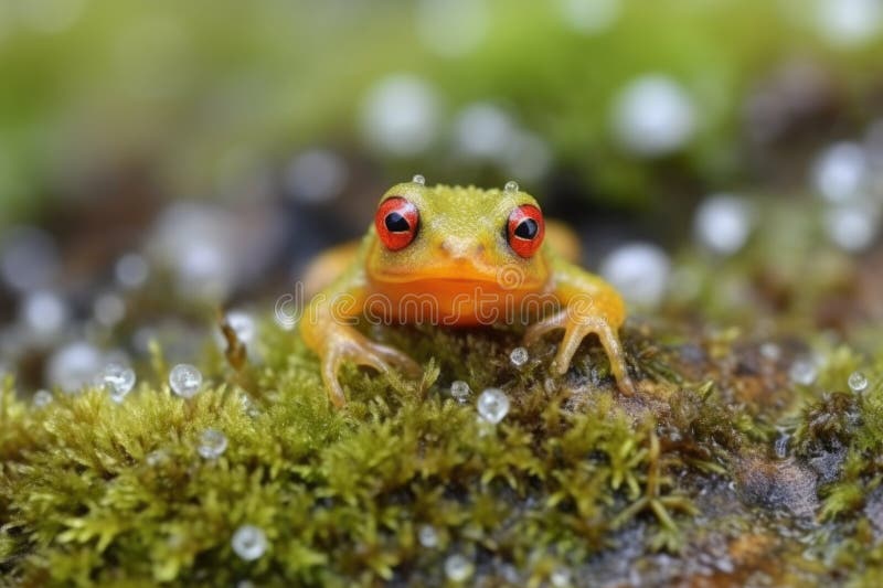 Cave Frog on Damp Mossy Stone Stock Image - Image of habitat, closeup ...