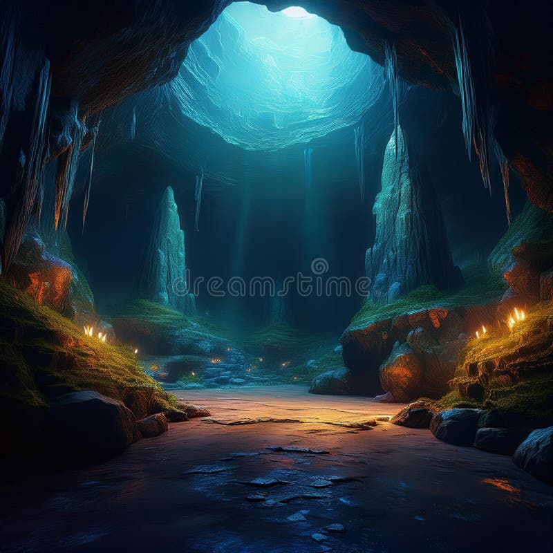 Cave Grotto Illustration, AI Generated Stock Illustration ...