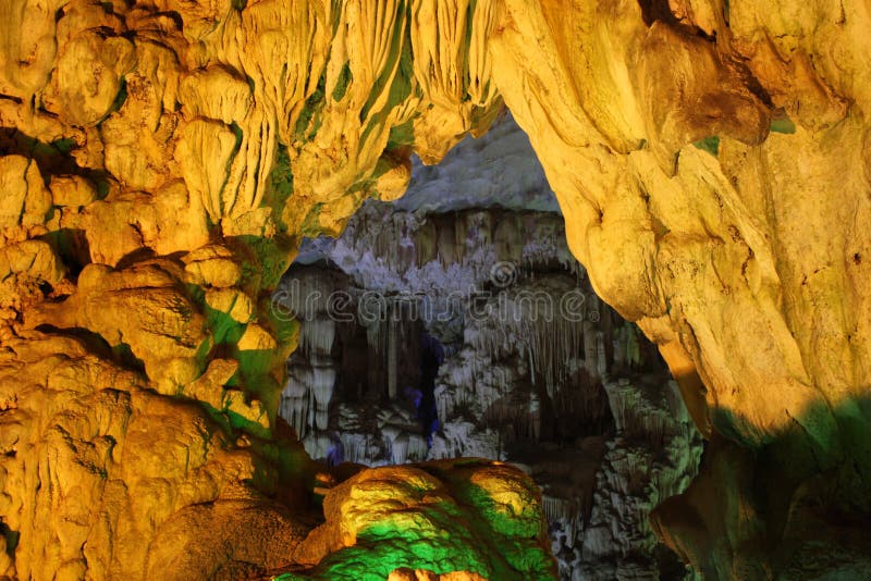 The cave of Ha Long bay stock image. Image of cave, asia - 91374865