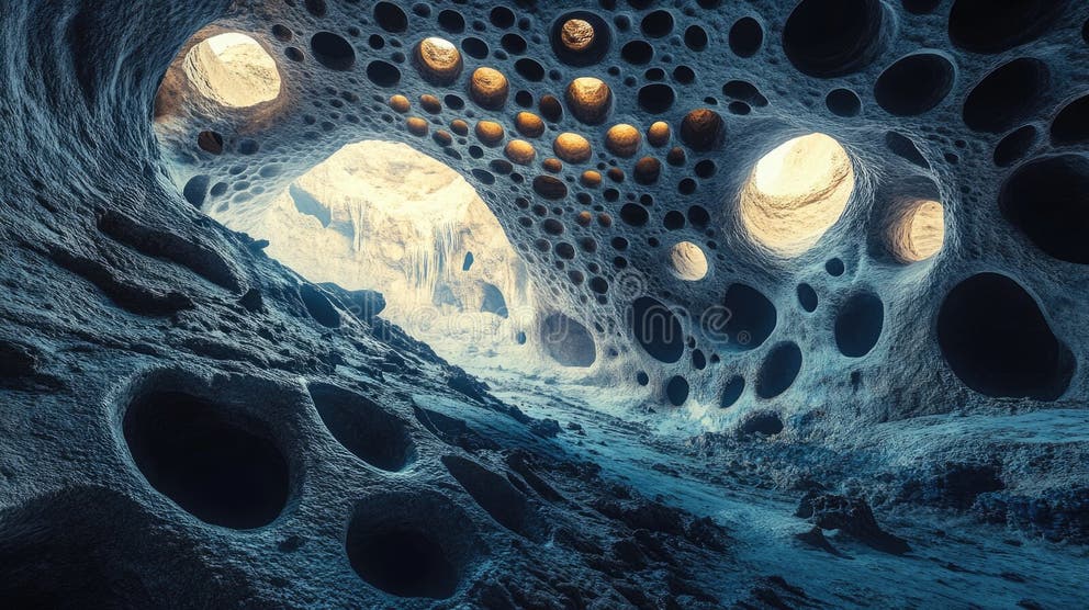 Cave with Holes stock image. Image of shadows, spooky - 379457685