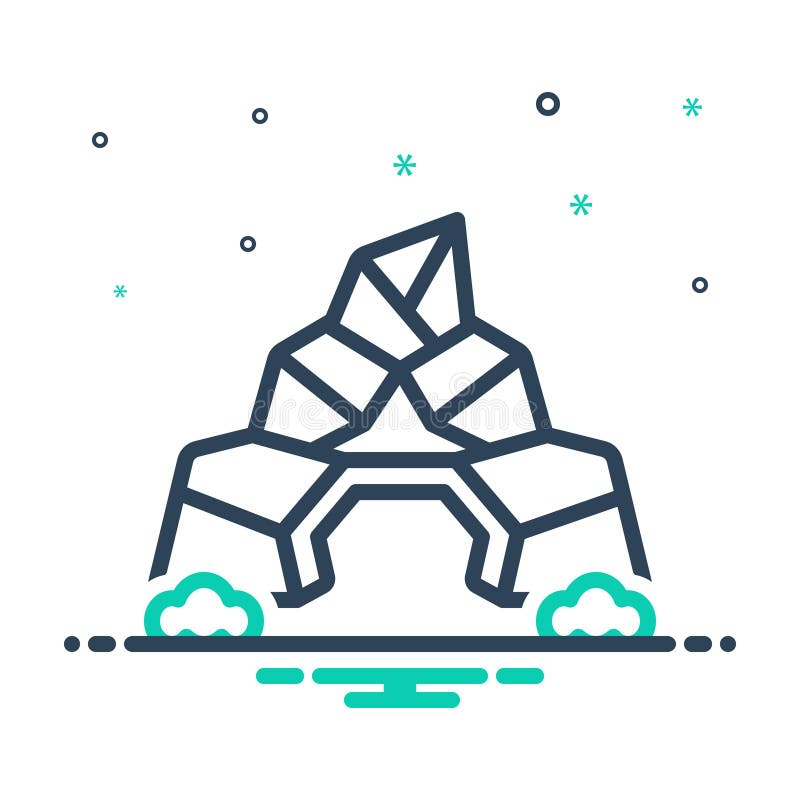 Mix Icon for Cave, Cavern and House Stock Vector - Illustration of ...