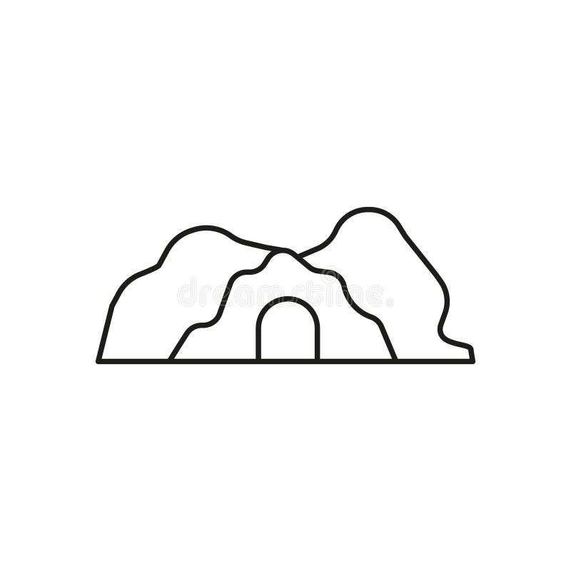 Cave Icon Flat Line Symbol Set Stock Vector - Illustration of icon ...