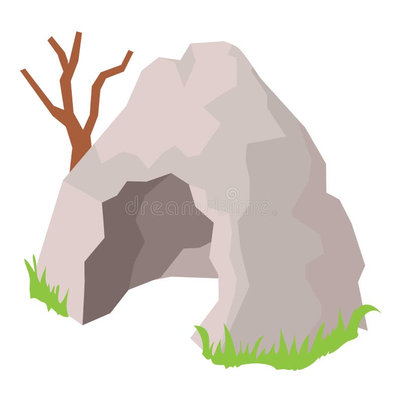 Cave icon, simple style stock vector. Illustration of prehistoric ...