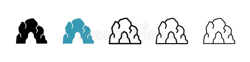 Cave Icon Vector Set on White Background Stock Vector - Illustration of ...