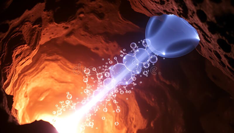 Cave Interior with Blue Light Mysterious Scenery and Natural Wonder ...