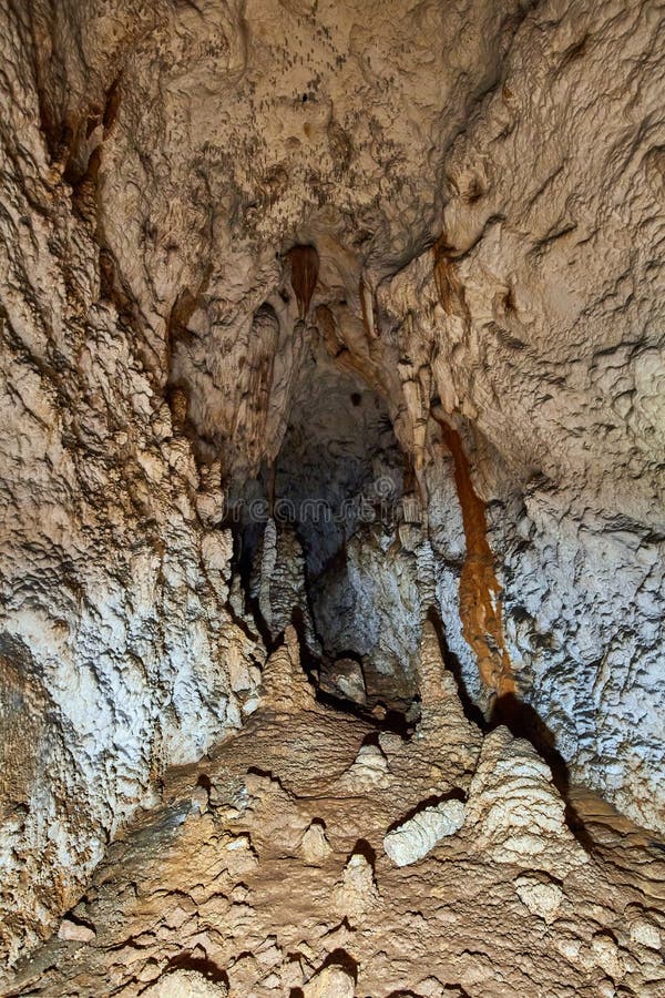 Cave Interior in a Limestone Mountain Stock Image - Image of boulders ...