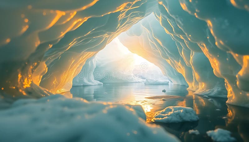 Cave Interior Lit by Sunlight, Natural Light in Cavern Space Generative ...