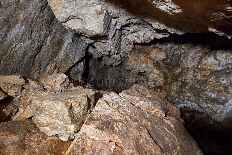 Cave interior stock image. Image of mondmilch, boulders - 68192145