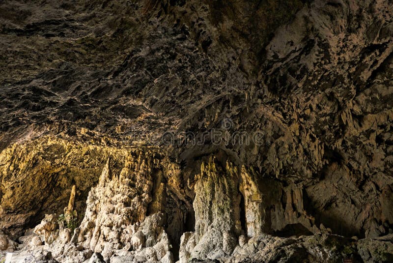 Cave Interior Visible Effects Karst Processes Like Stalagmite ...