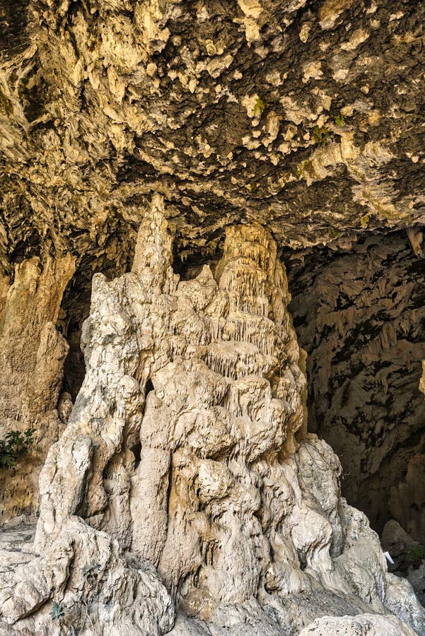 Cave Interior with Visible Effects of Karst Processes Like Stalagmite ...