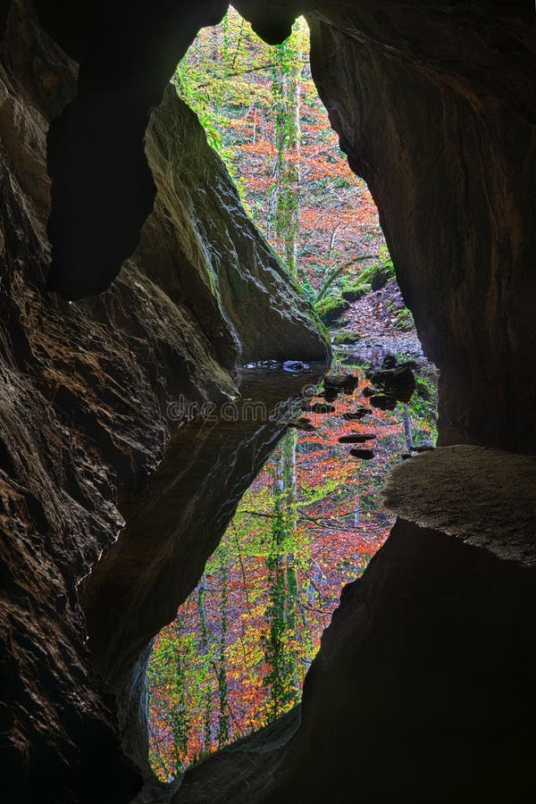 Cave with a lake inside stock photo. Image of earth - 133151786