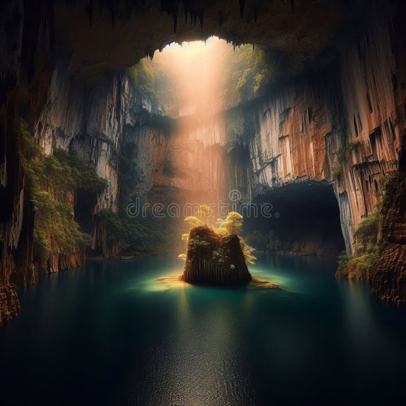 Cave Lake the Lake is Located Inside a Massive Cave the Floating Stock ...