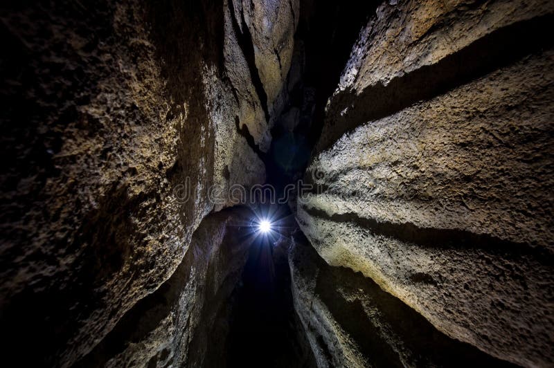 The Light At The End Of The Cave Stock Photo - Image of shining, light ...