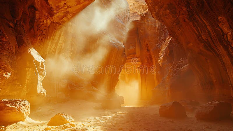 A Cave with a Light Shining through it Stock Photo - Image of erosion ...