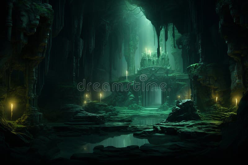 Cave Made of Jade Stone. Beautiful Illustration Picture Stock ...