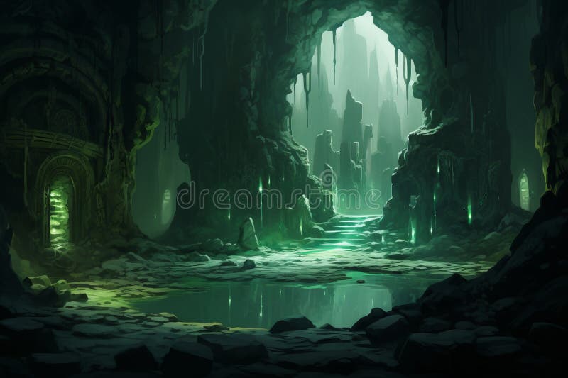 Cave Made of Jade Stone. Beautiful Illustration Picture Stock ...