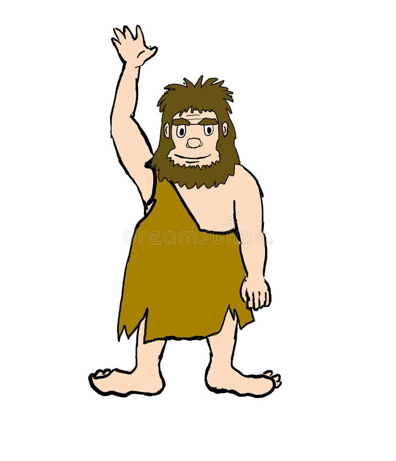 Caveman with a Torch stock illustration. Illustration of fire - 3672371