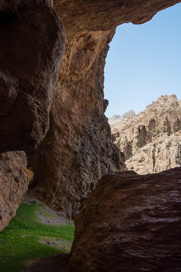 Cave in Morroco rocks stock image. Image of rock, formation - 136175321