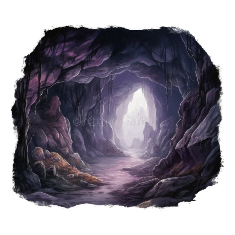 A Cave Opening with a Path Leading into a Bright, Distant Area Stock ...