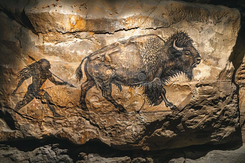 Cave Painting of an Animal on the Cave Wall , High Quality, High ...