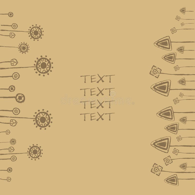 Cave Paintings of Flora, a Greeting Card, Vertical Line Stock ...