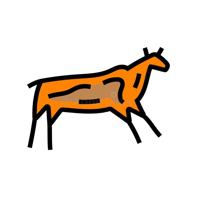 Cave Paintings Human Evolution Color Icon Illustration Stock ...