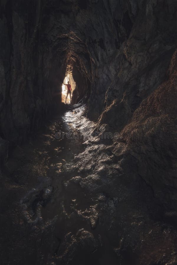 Cave stock image. Image of hiking, climbing, person, climb - 45883783