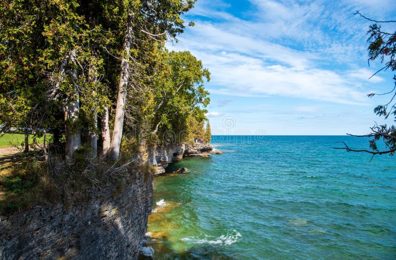 Cave Point County Park, Wisconsin, USA Stock Image - Image of outdoors ...