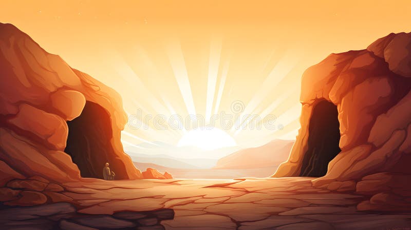 Resurrection Cave at Sunrise with Rolling Stone and Mountain Valley ...