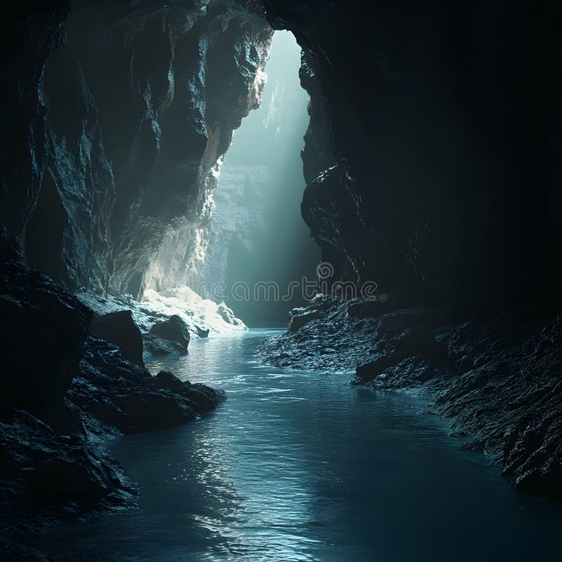 Cave River stock illustration. Illustration of cave - 365771056