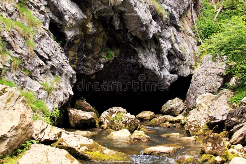 Cave with river spring stock photo. Image of fount, cold - 42115574