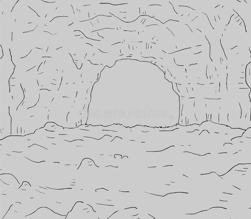 Cave rock illustration stock vector. Illustration of design - 90631396