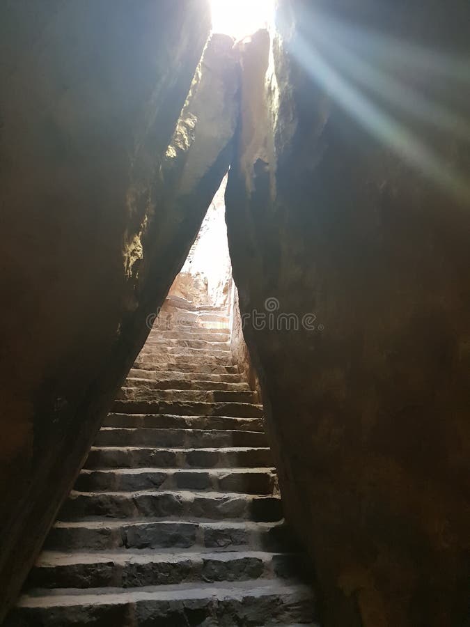 Cave rock stairs editorial photo. Image of ceiling, southkorea - 238985541