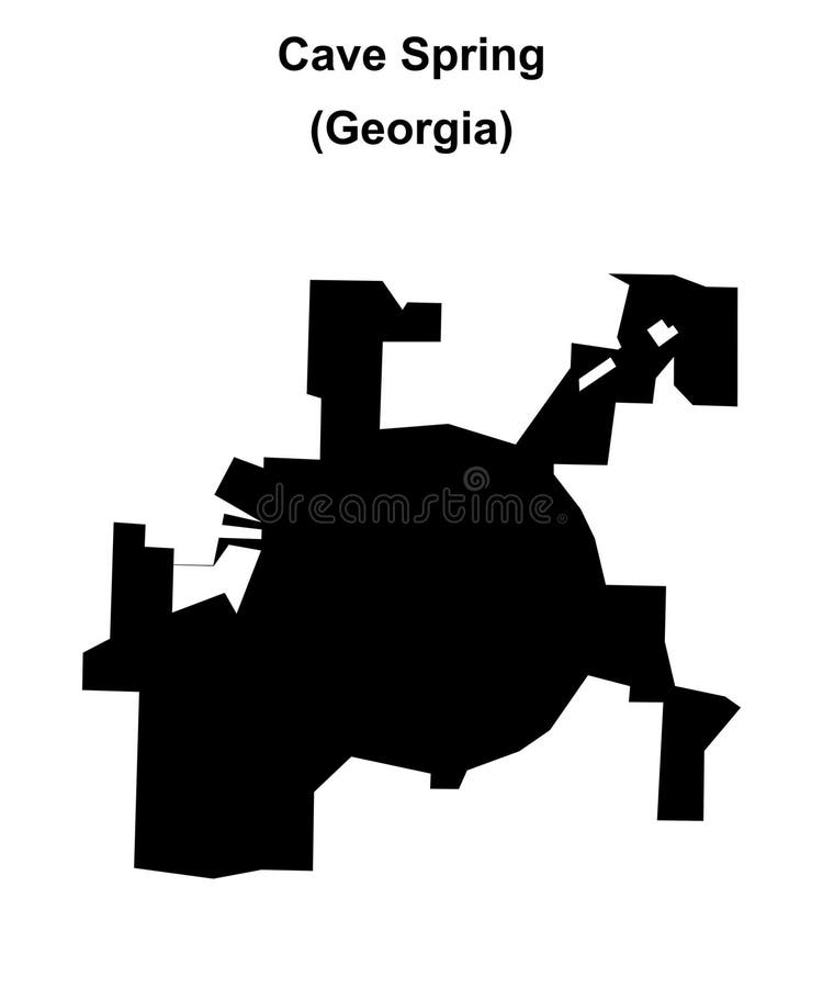 Cave Spring outline map stock illustration. Illustration of empty ...