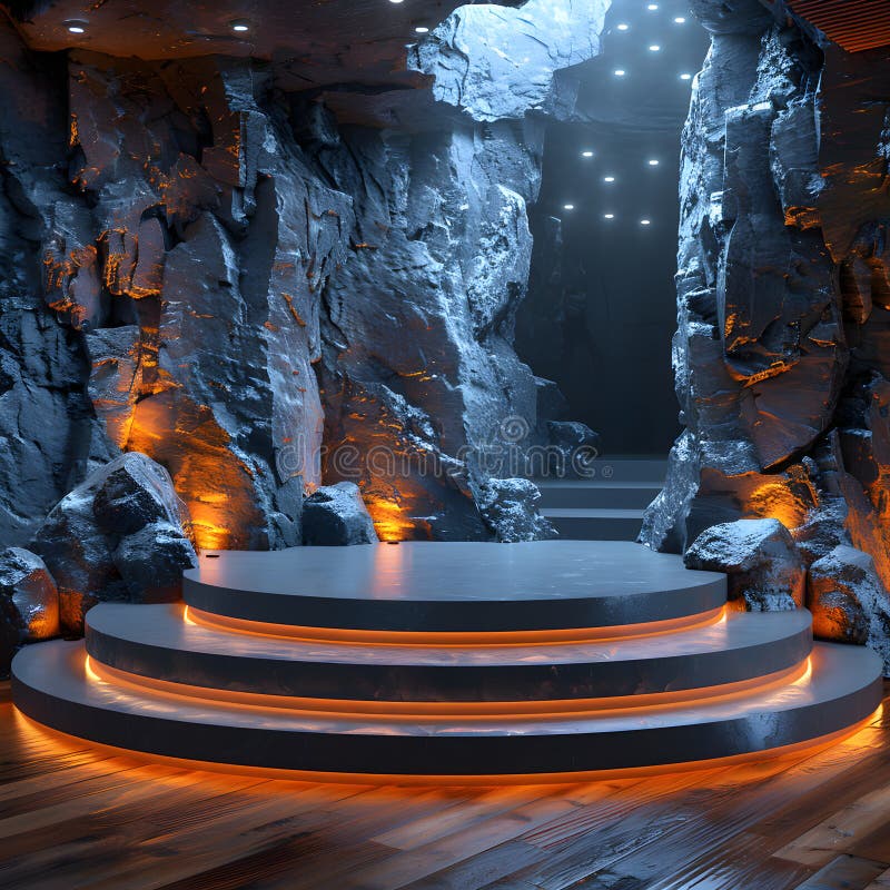 Cave Stage Backdrop Product Showcase Podium Presentation Platform ...