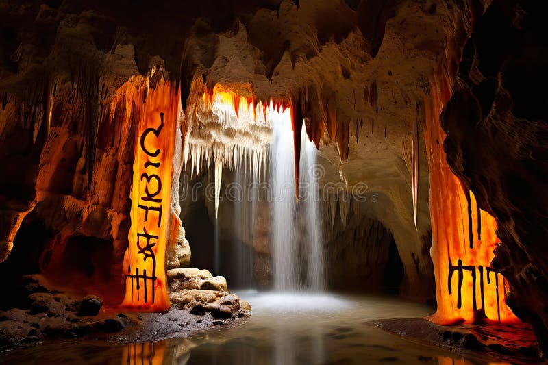 Cave Stalactite Alphabets Letters Formed by the Dripping Water O Stock ...