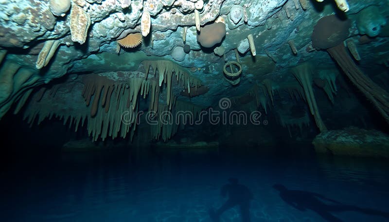 Cave with Stalactites, Underground Cavern, Stock Photo, Generative AI ...